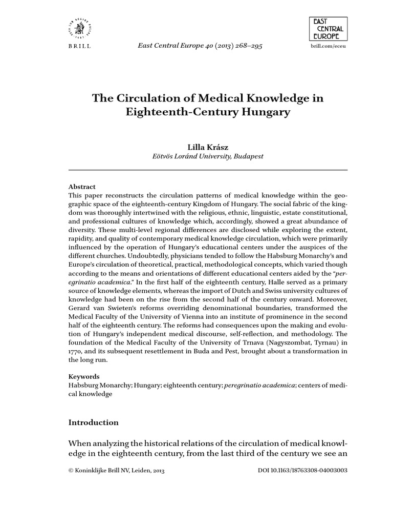 The Circulation of Medical Knowledge in | PDF | University | Medicine