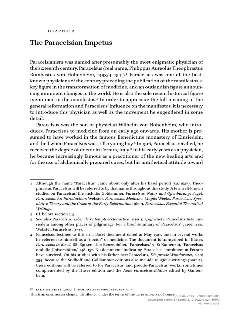 The Paracelsian Impetus | PDF | Antichrist | Religious Belief And Doctrine
