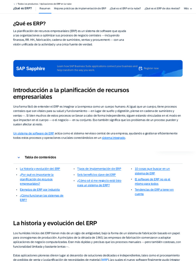 ¿Qué Es ERP - SAP | PDF | Planificación de recursos empresariales | Computación en la nube