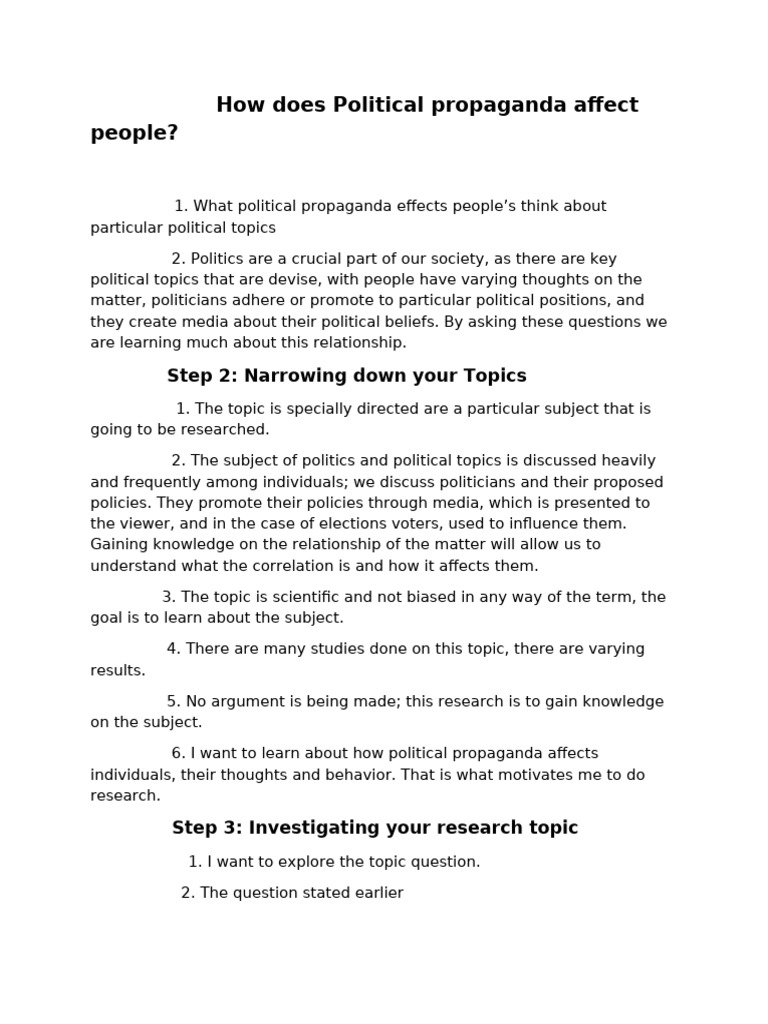How does Political propaganda effect people | PDF