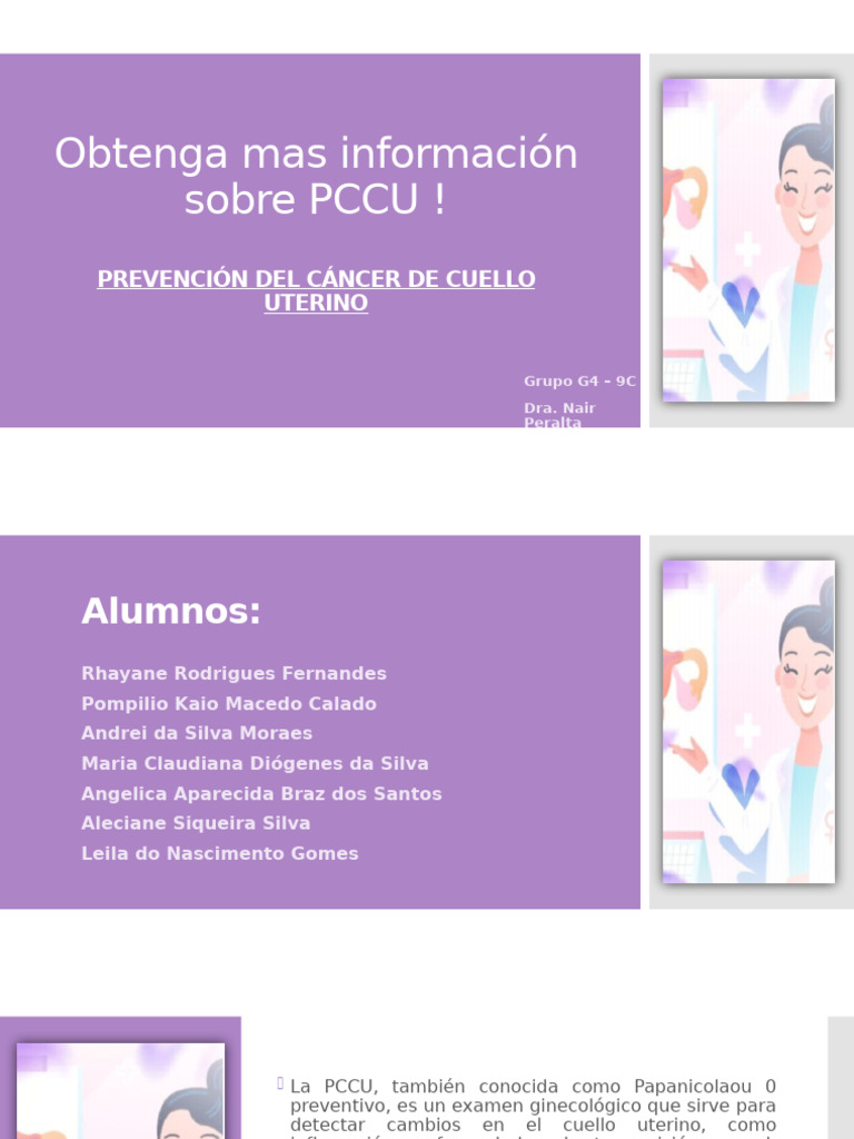 Coleta PCCU ! | PDF | Cáncer de cuello uterino | Reproducción humana