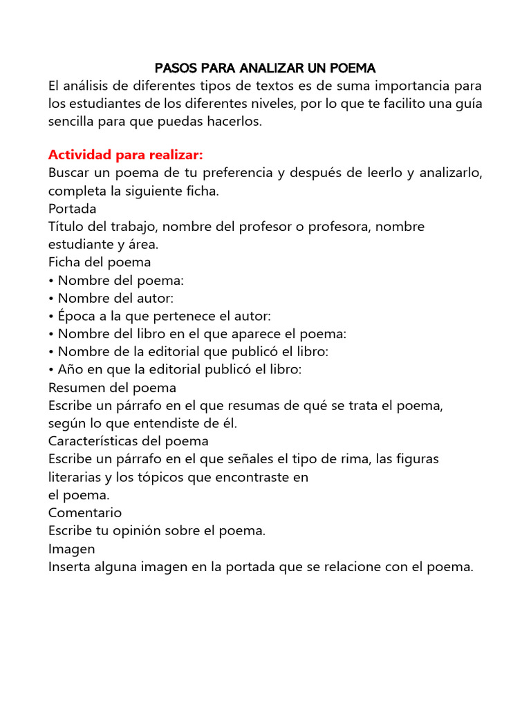 Analisis Poema | PDF | Amor | Autor