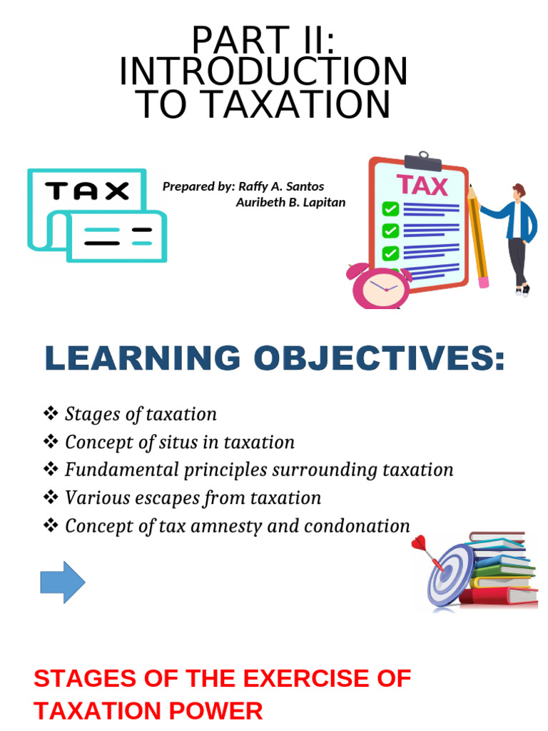 Part Ii Introduction To Taxation | PDF | Taxes | Taxation In The United ...