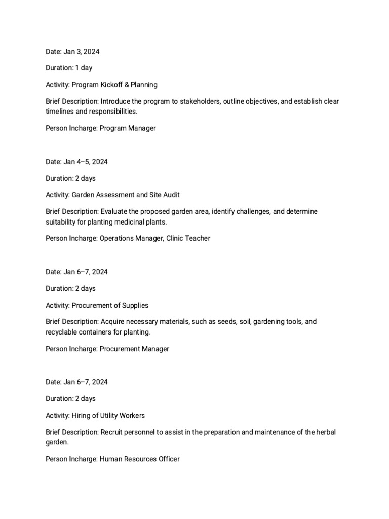 Draft of A Program Methodology - Project Proposal | PDF | Gardens ...