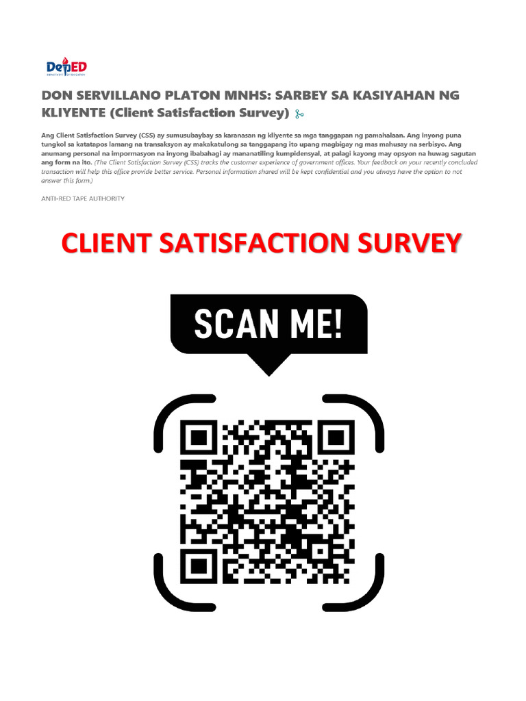 Arta Client Satisfaction Survey | PDF