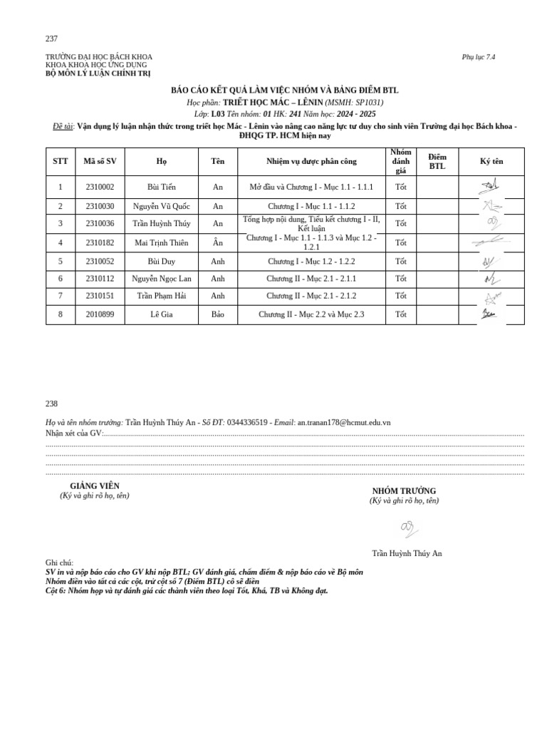 11.4. Phu Luc Bao Cao KQLVN - BTL | PDF