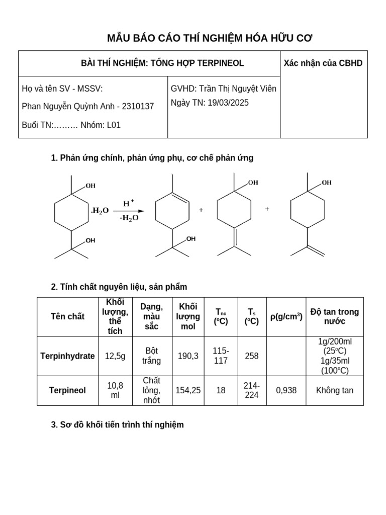 Terpinol Nhóm 4 - L01 - Quanh | PDF