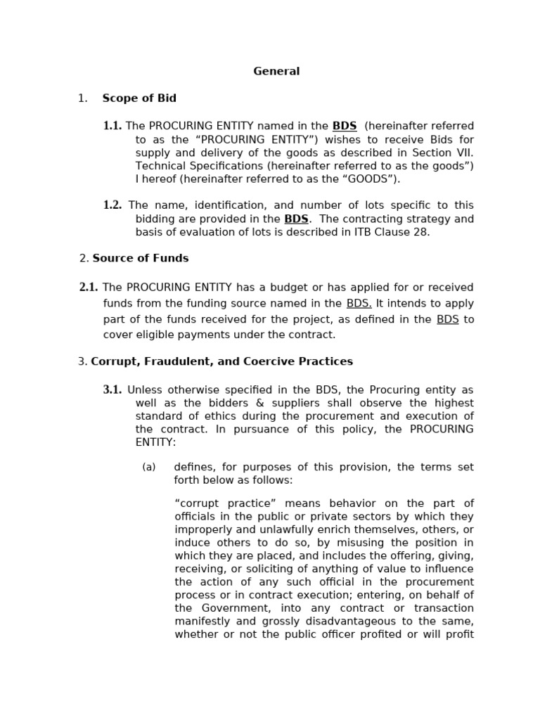 Instructions To Bidders | PDF | Joint Venture | Corporations