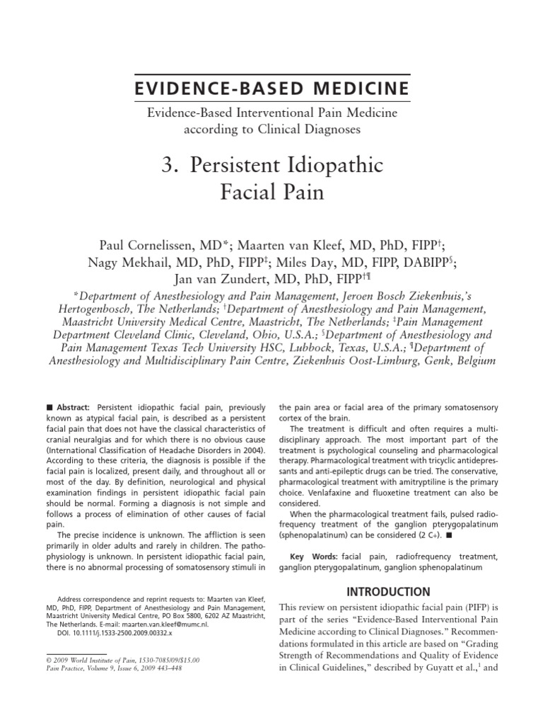 3 - Persistent Idiopathic Facial Pain 3 | PDF | Randomized Controlled ...