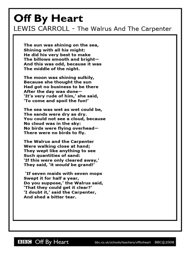 The Walrus and The Carpenter Carroll | PDF