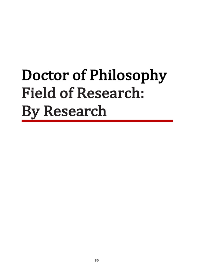 PhD Research Program Overview | PDF | Doctor Of Philosophy | Academic Term
