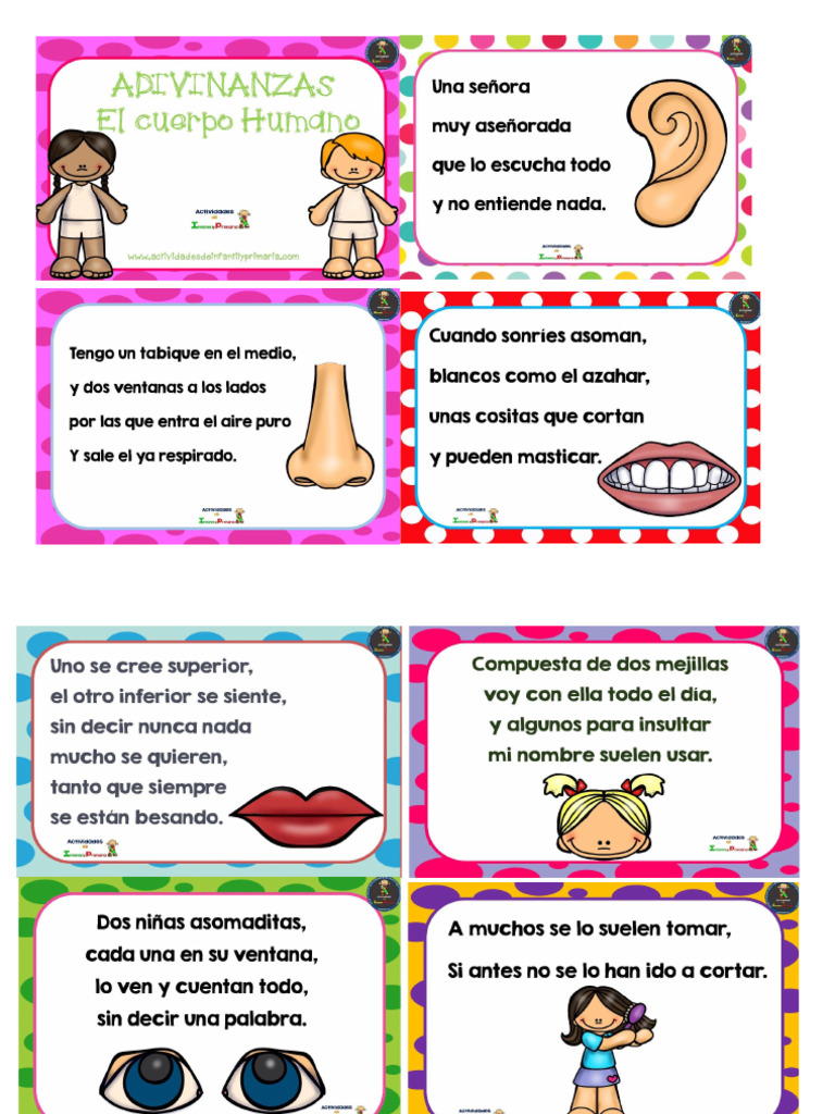 El Cuerpo Humano Adivinanzas Pdf