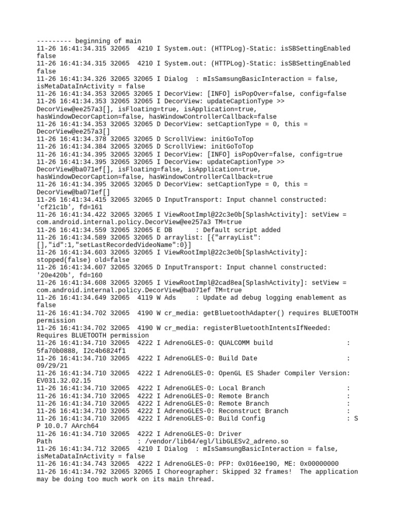 Logcat 1732635694163 | PDF | Computer Engineering | Operating System Families
