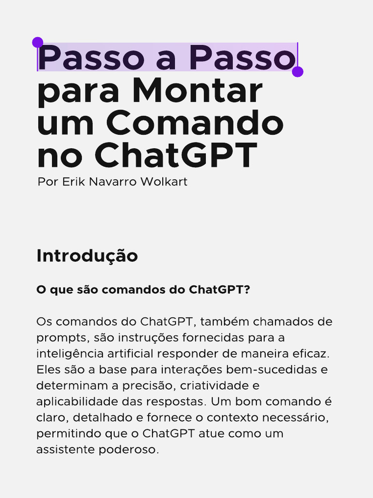 Passo A Passo para Montar Um Comando No ChatGPT | PDF