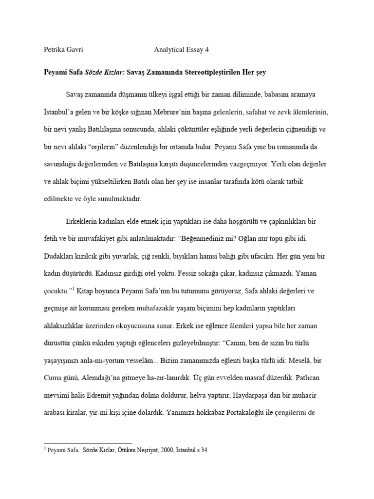 Peyami Safa Sozde Kizlar | PDF