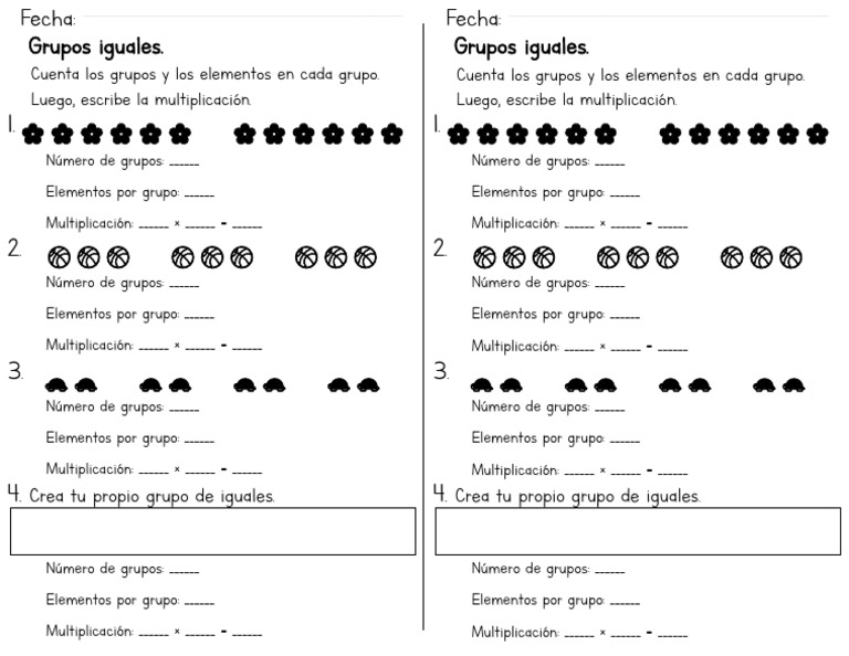 Grupos Iguales en Multiplicación | PDF