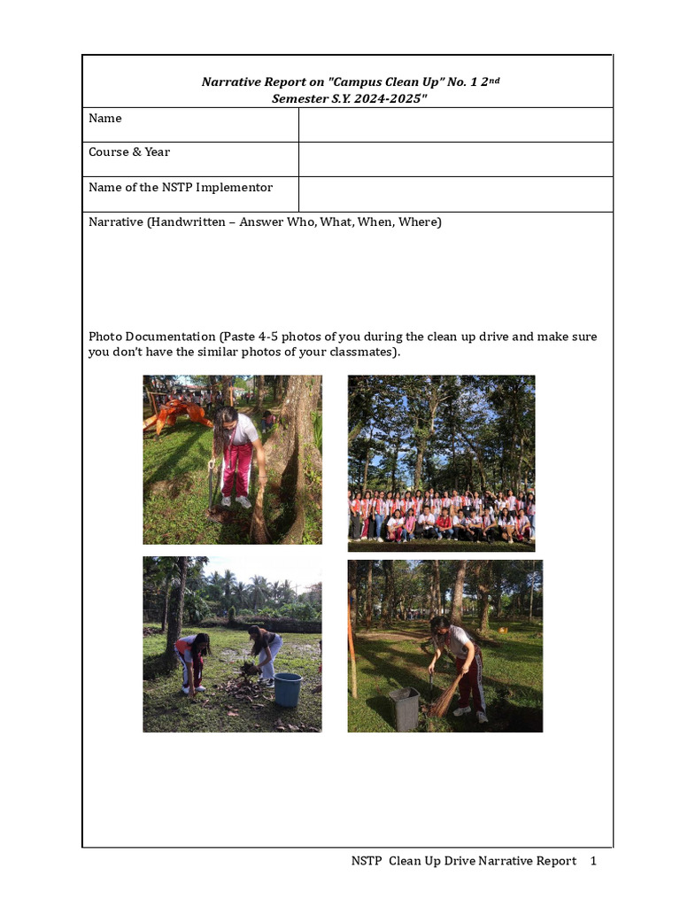 2nd Campus-Clean-Up-Drive-Narrative-Report-2 | PDF
