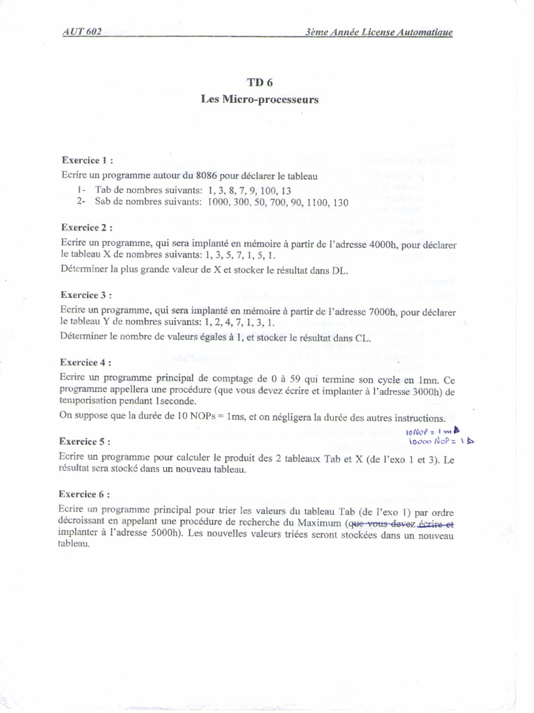 TD6+Solution Microprocesseurs Et Microcontroleurs | PDF