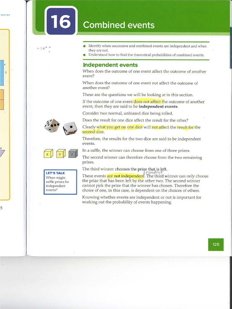 Y9 Maths_16 Combined events (pg 125-130) - Done | PDF