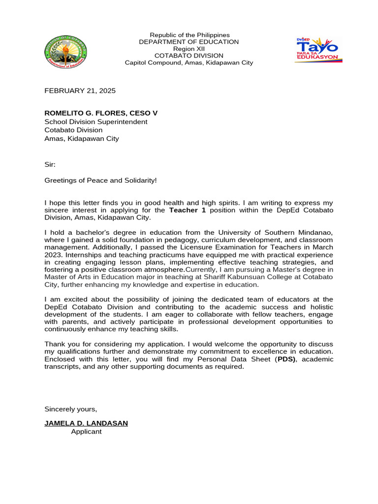 2025 Rqa Letter of Intent Deped To Print | PDF | Teachers | Human ...