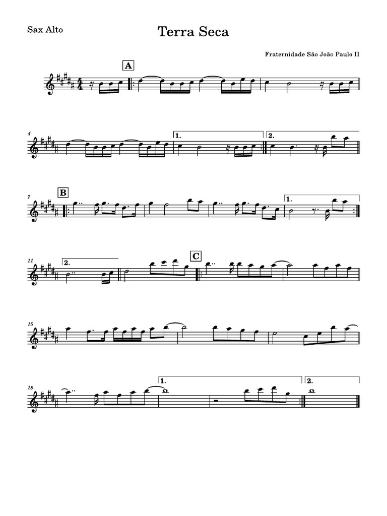 Terra Seca (Sax Alto) | PDF