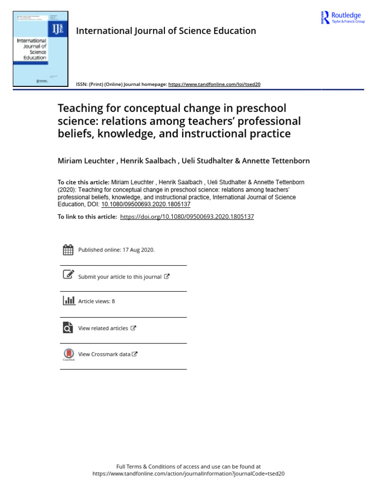 Leuchter Et Al. (2020) - Relations Among Teachers' Professional Beliefs ...