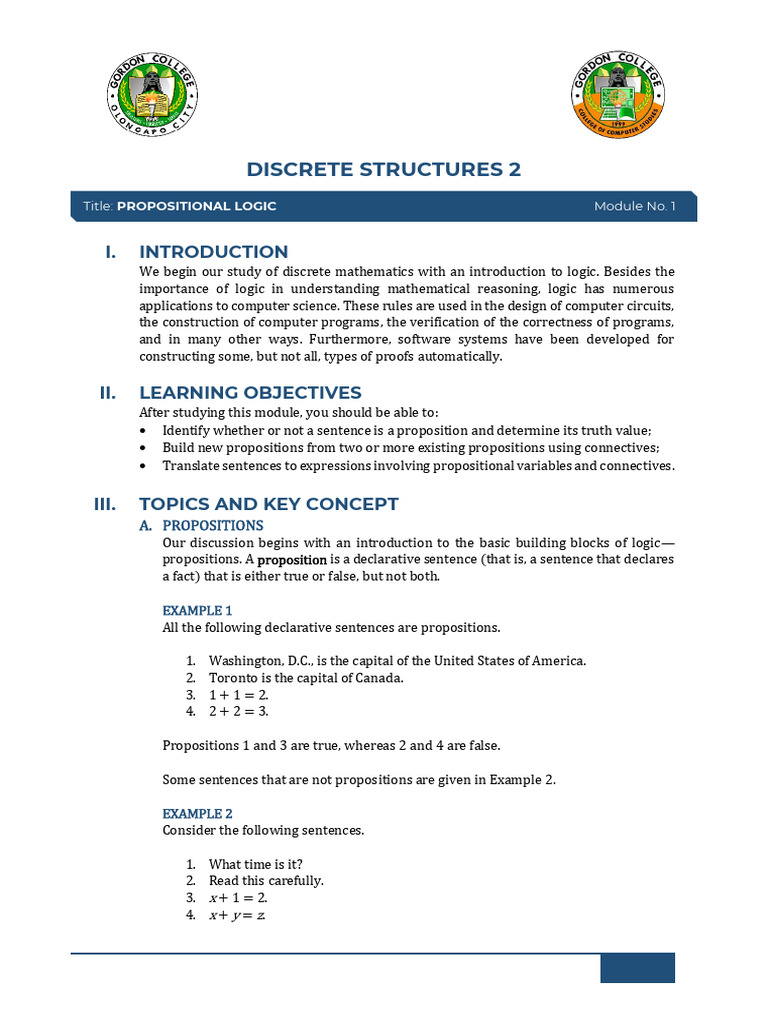 Discrete-Structures-2-Module-1 2 | PDF | If And Only If | Proposition