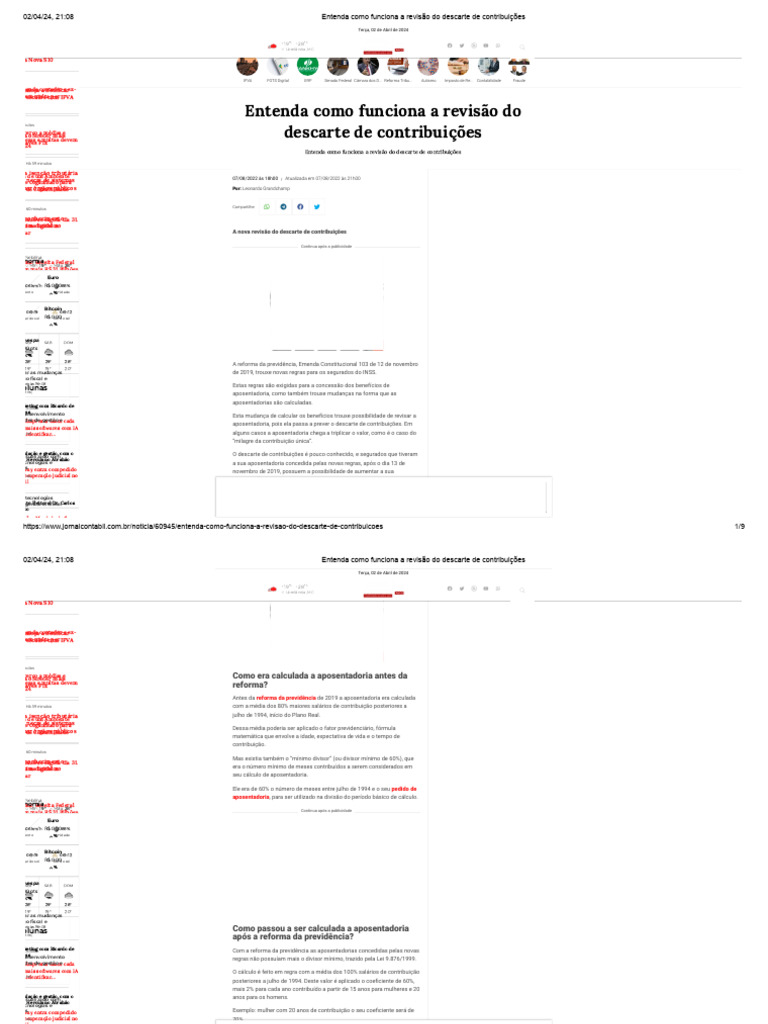 Revisão do Descarte de Contribuições | PDF | Contabilidade | Esfera pública