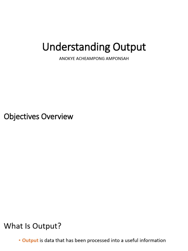4 Lecture T Hree - Output Devices | PDF | Printer (Computing) | Computer Monitor