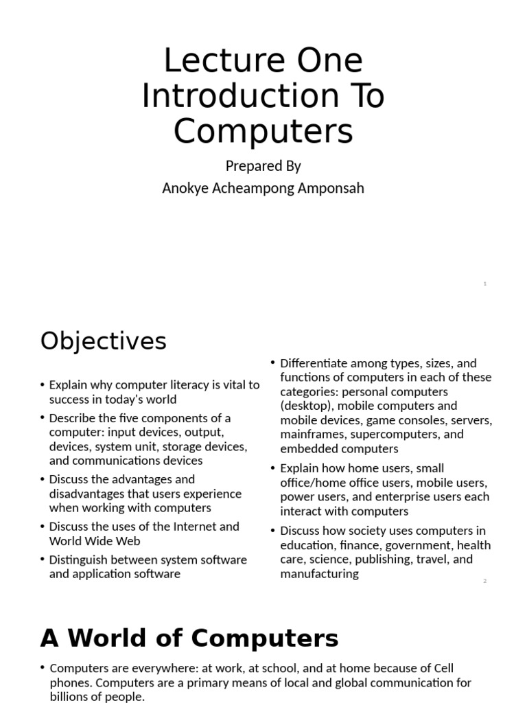 Introduction to Computer Basics | PDF | Personal Computers | Computer ...