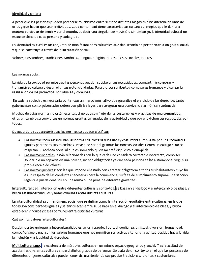 Identidad y Cultura | PDF | Sociedad | Etnicidad