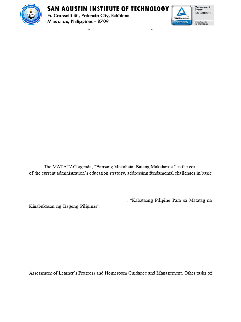 Matatag Curriculum Final - 013036 | PDF | Educational Assessment | Teachers