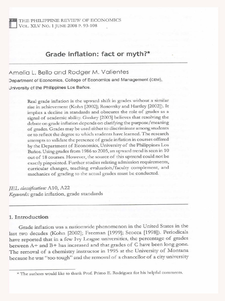 Grade Inflation | PDF