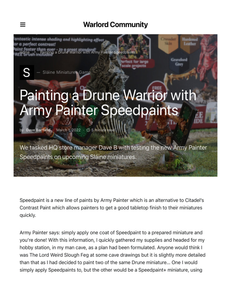 Painting A Drune Warrior With Army Painter Speedpaints - Warlord ...
