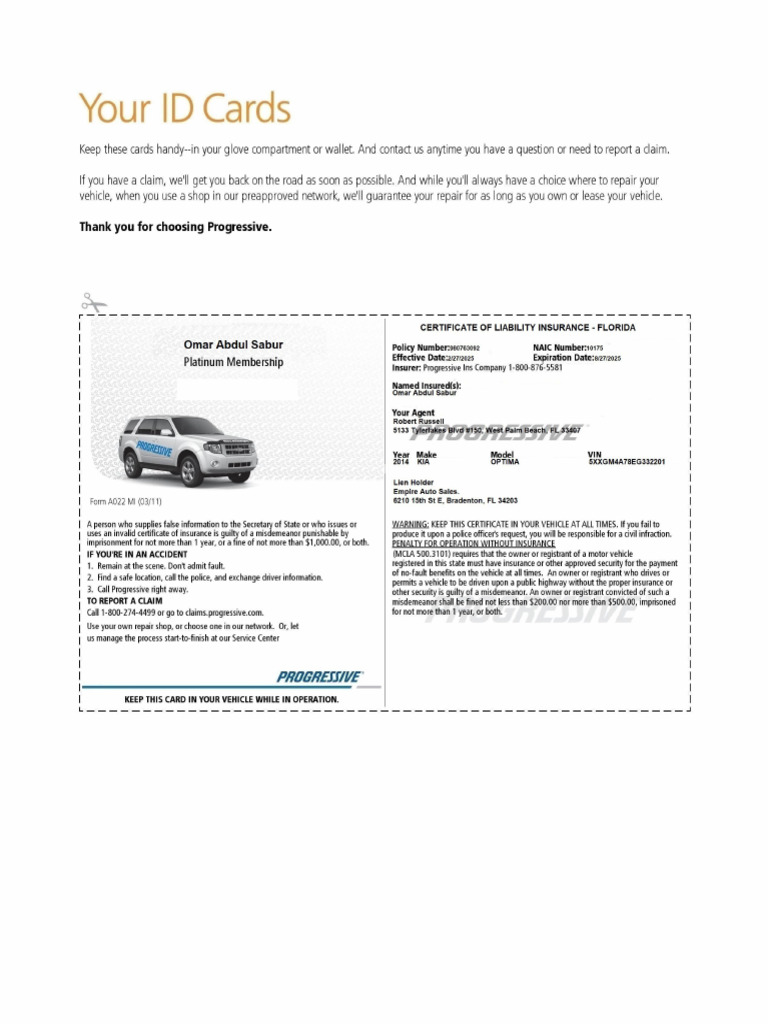 PGR Insurance Cards 2025 | PDF