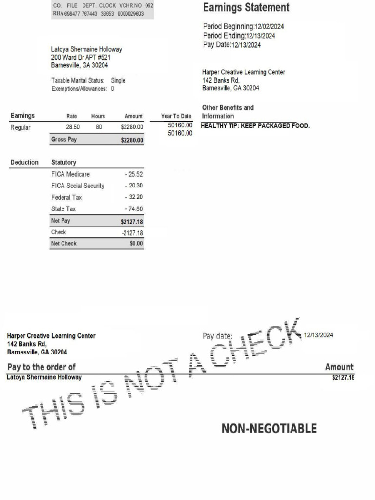 Check Stubs | PDF
