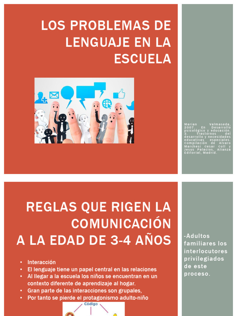 Los Problemas de Lenguaje en La Escuela | PDF | Comunicación | Lingüística