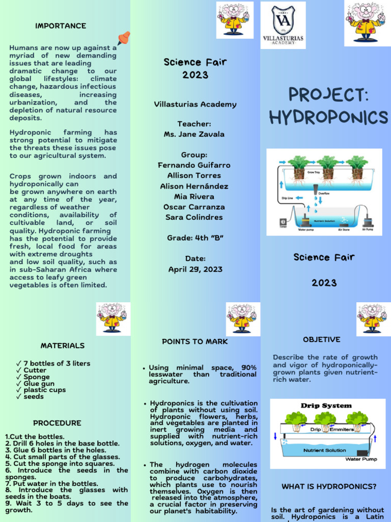 Hydroponics Project for Science Fair 2023 | PDF | Hydroponics | Soil