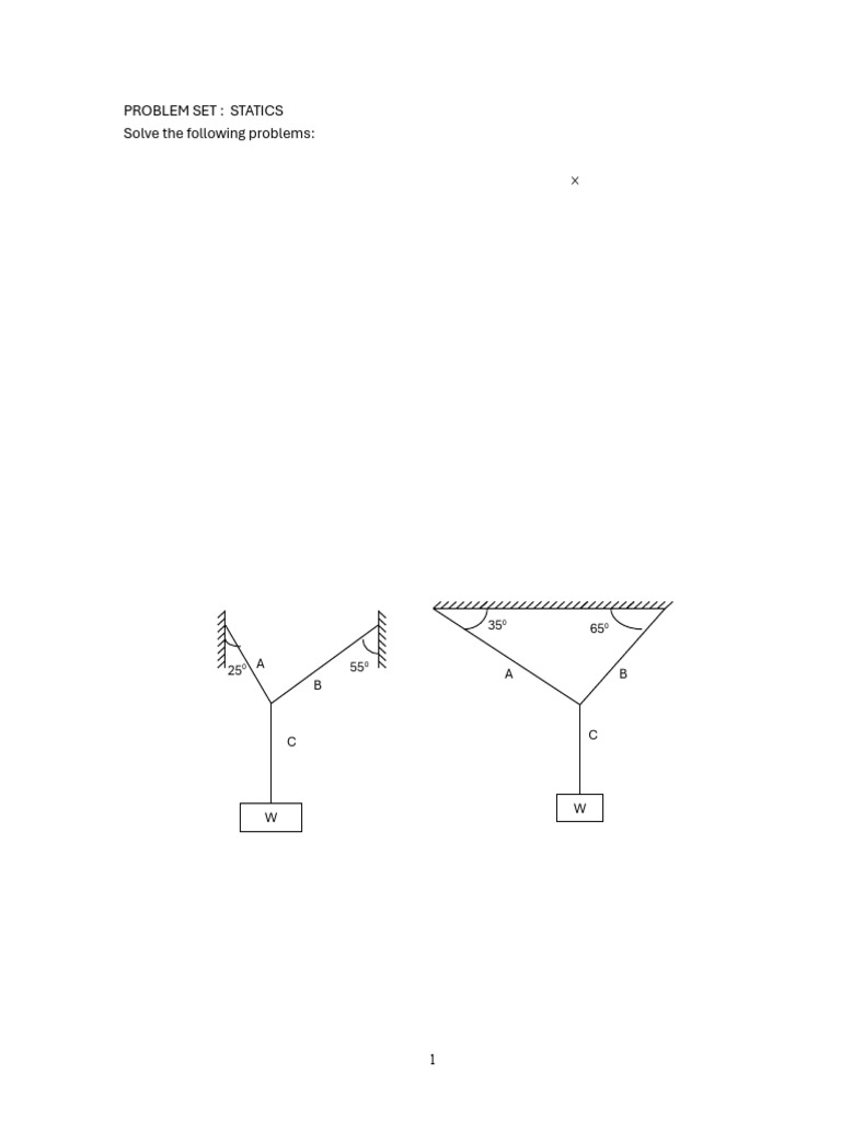 Problem Set Statics | PDF