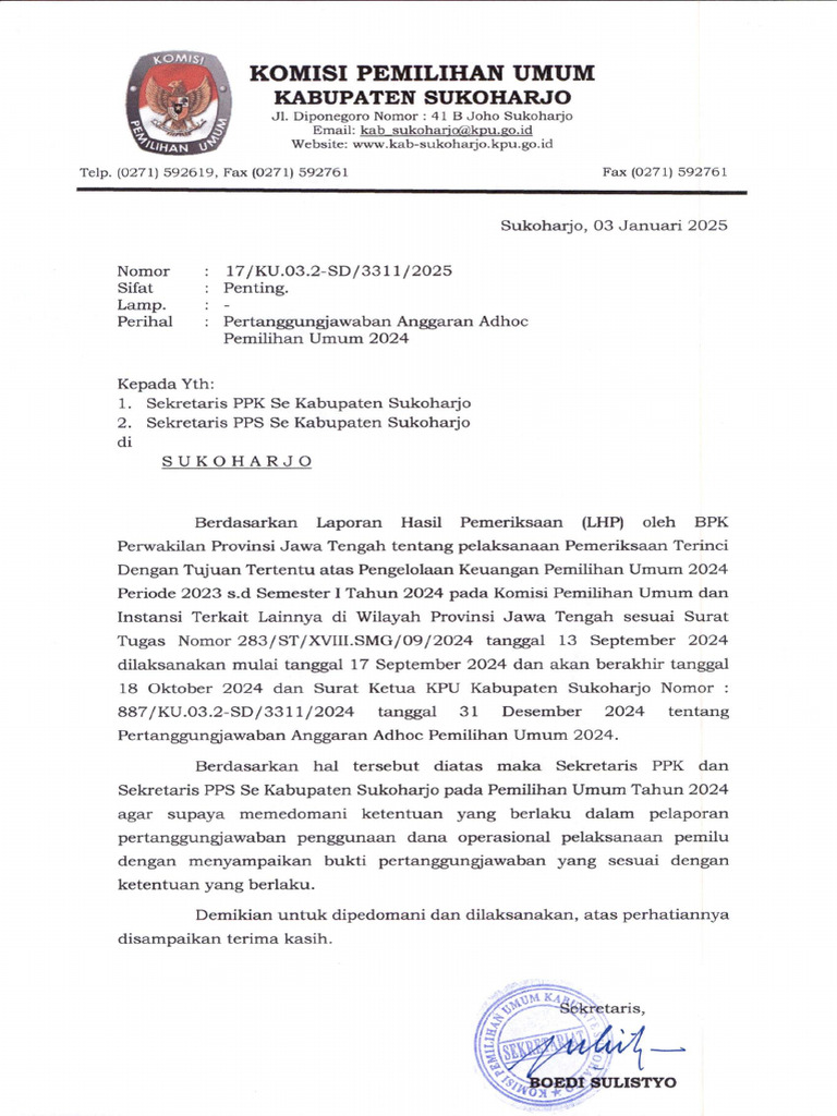 Surat Ke PPK, PPS | PDF