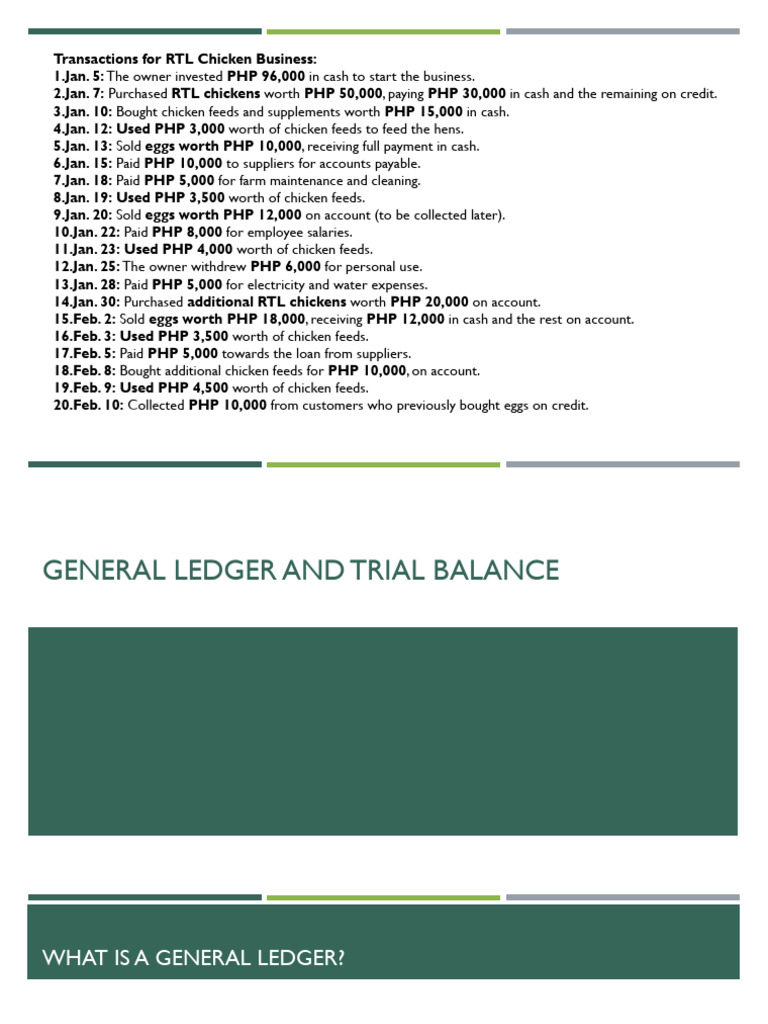 General Ledger and Trial Balance | PDF | Debits And Credits | Business ...
