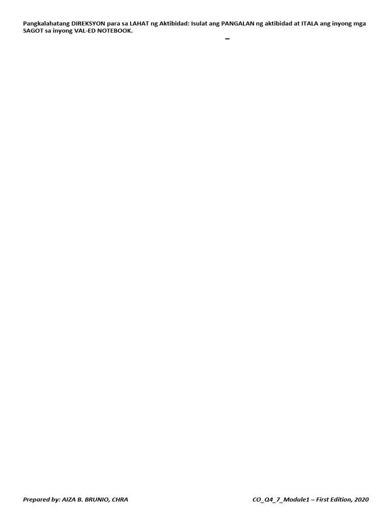 Week 1 Module Valed 7 4th Quarter (1) | PDF