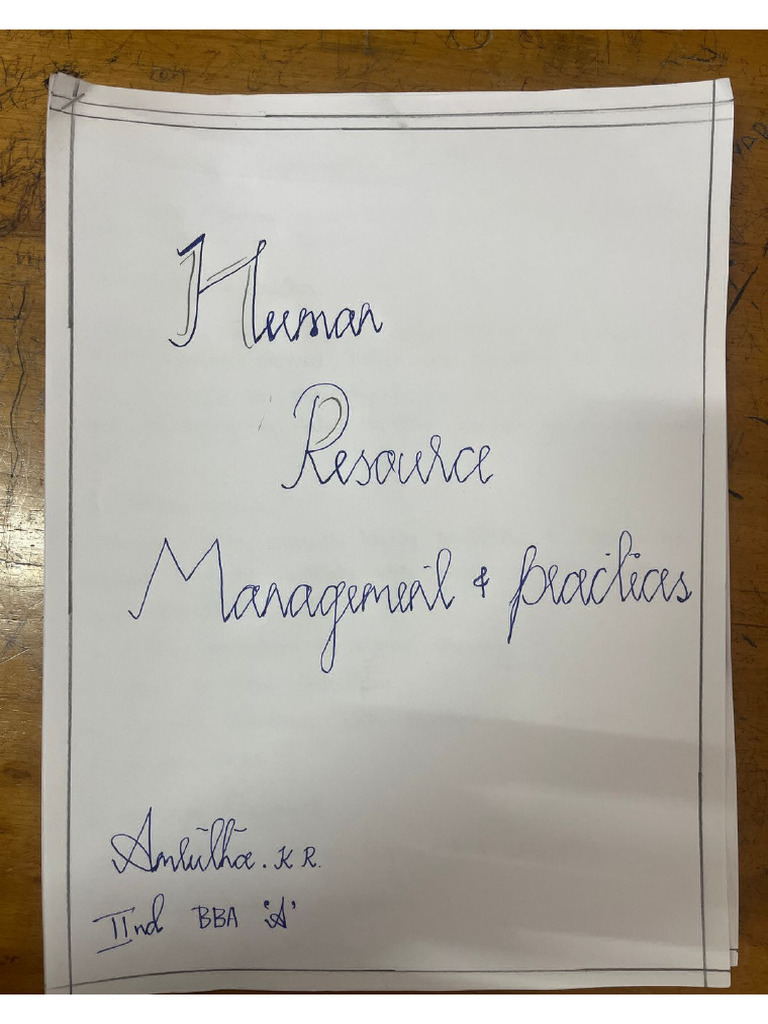 HRM assignment 1 | PDF