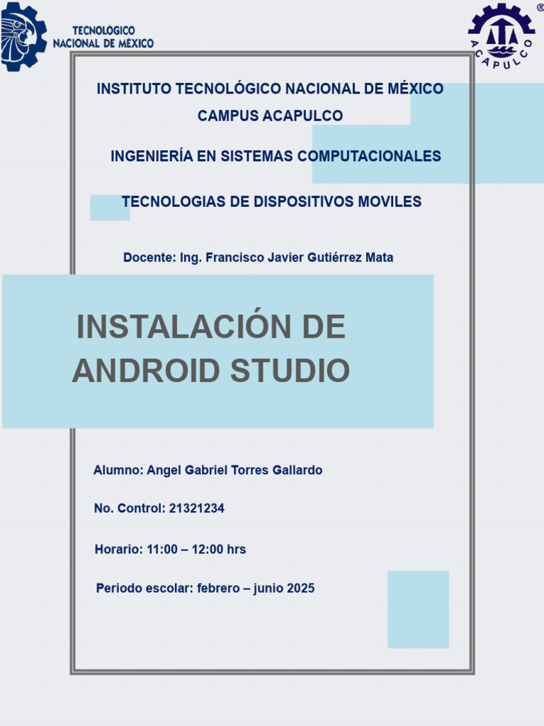 Instalación de Android Studio - Angel Gabriel Torres Gallardo | PDF | Informática | Computadoras ...
