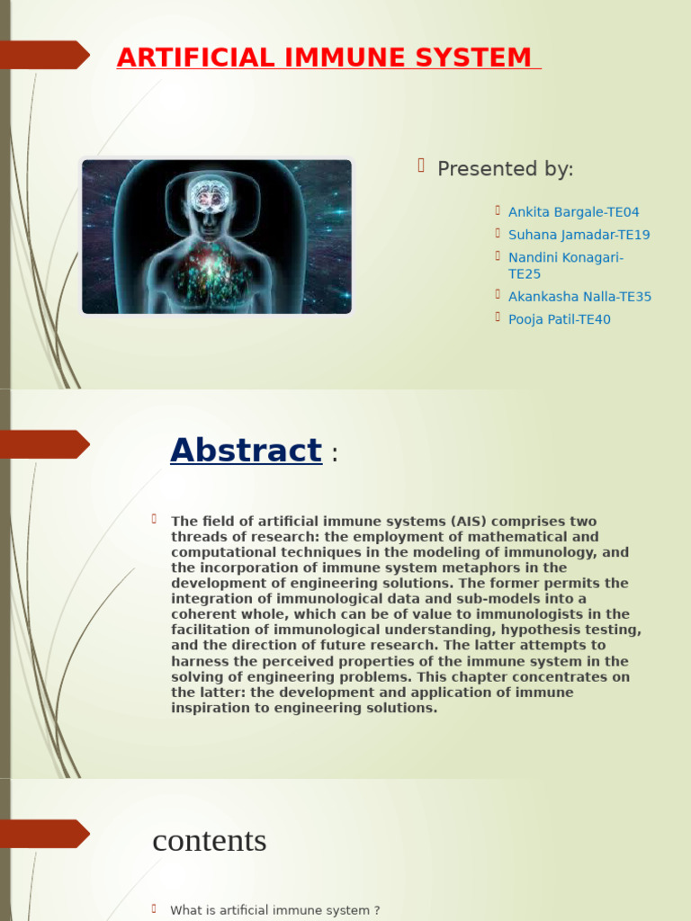 Overview of Artificial Immune Systems | PDF | Artificial Intelligence ...