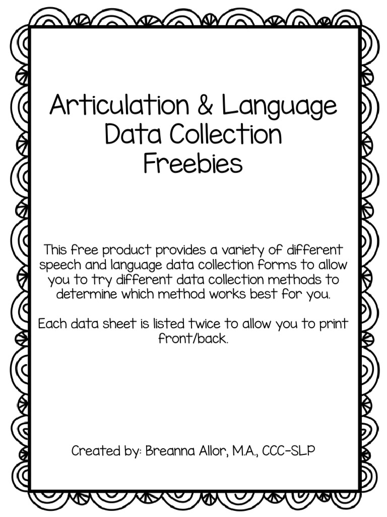 Speech Therapy Data Collection Forms | PDF | Digital Millennium ...