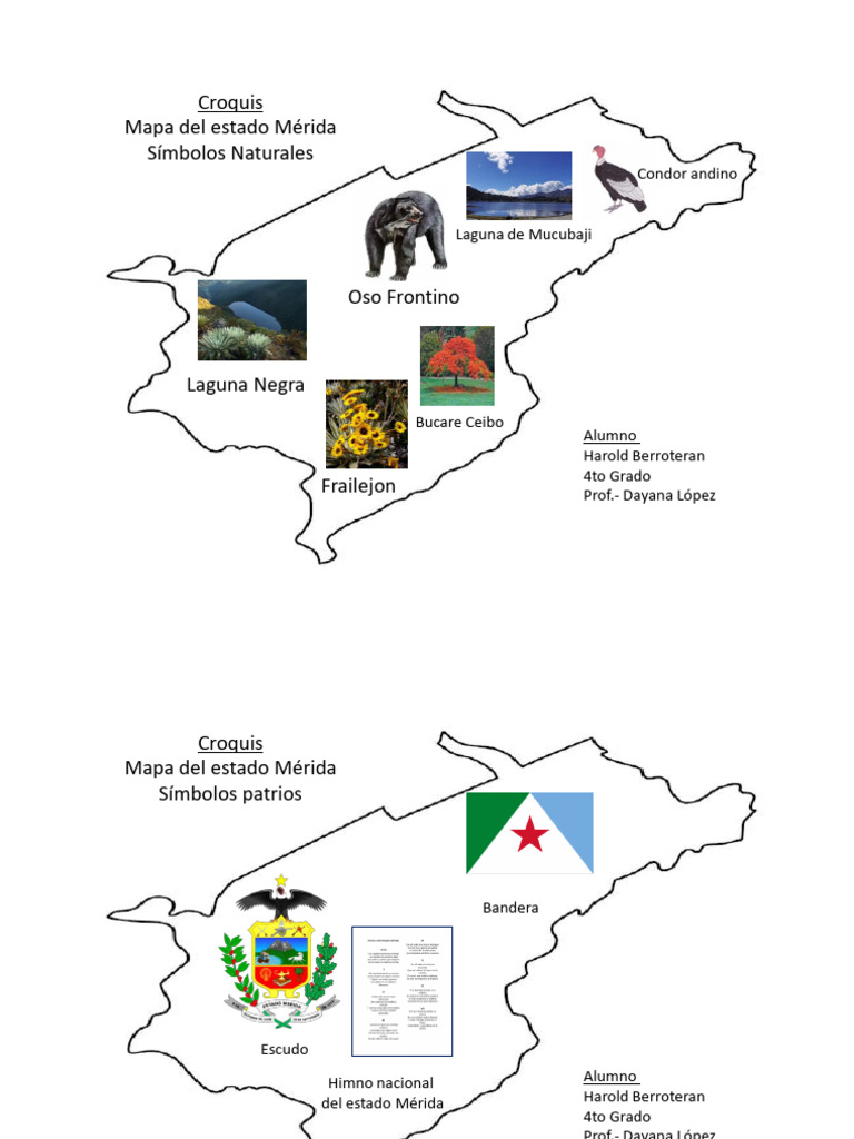 Mapa y Símbolos del Estado Mérida | PDF