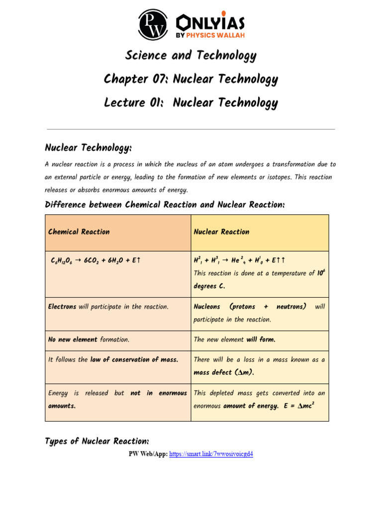Nuclear Technology 01 Daily Class Notes | PDF | Nuclear Fuel | Enriched ...