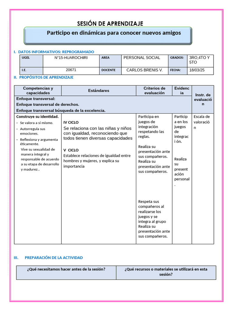 Actividades de Integración para Estudiantes | PDF