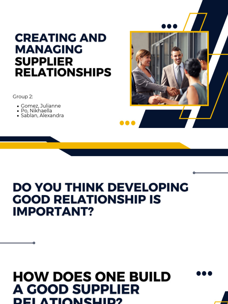CREATING-AND-MANAGING-SUPPLIER-RELATIONSHIPS | PDF | Quality Management ...